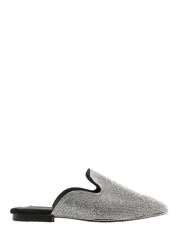 TWENTY FOURHAITCH Rhinestone Embellished Slip-on Mules - Silver