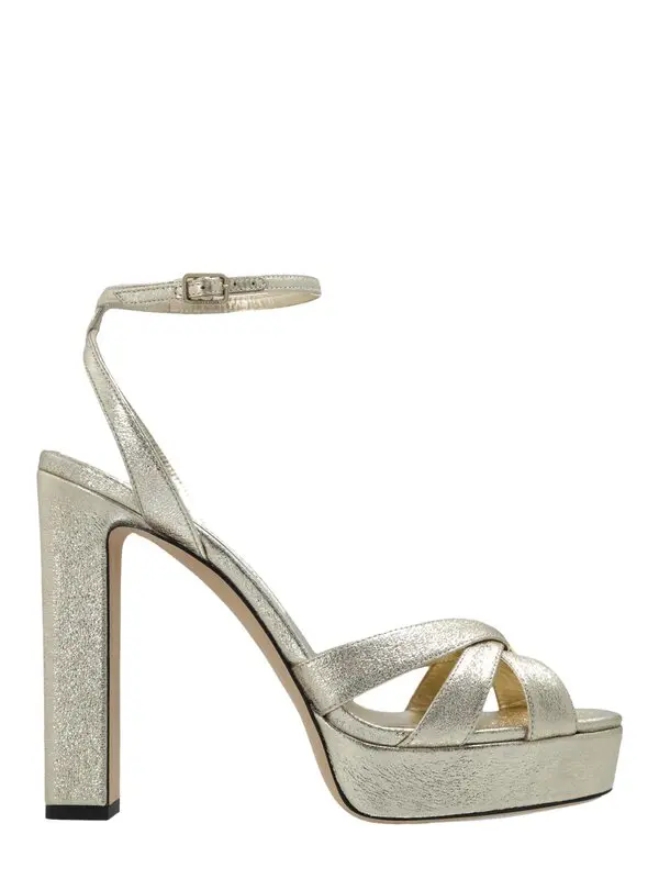 JIMMY CHOO Kove Platform Sandals - Gold