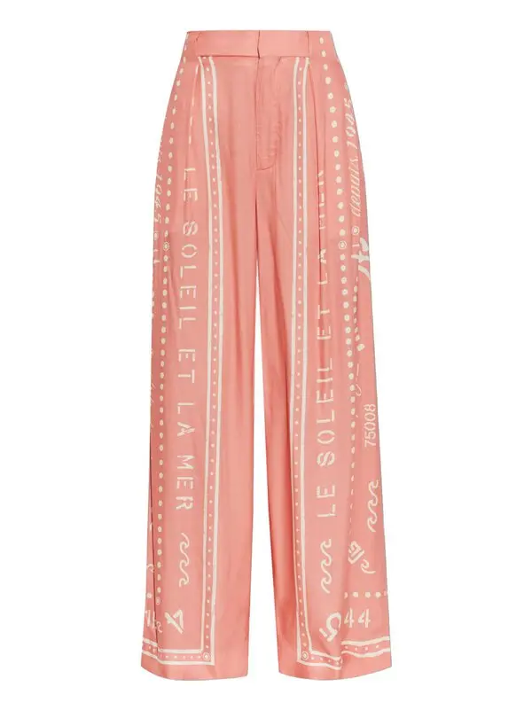 Balmain High-waisted Pleated Palazzo Trousers - Pink