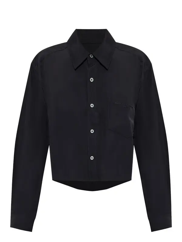 Alexander Wang Cropped Logo Shirt - Black
