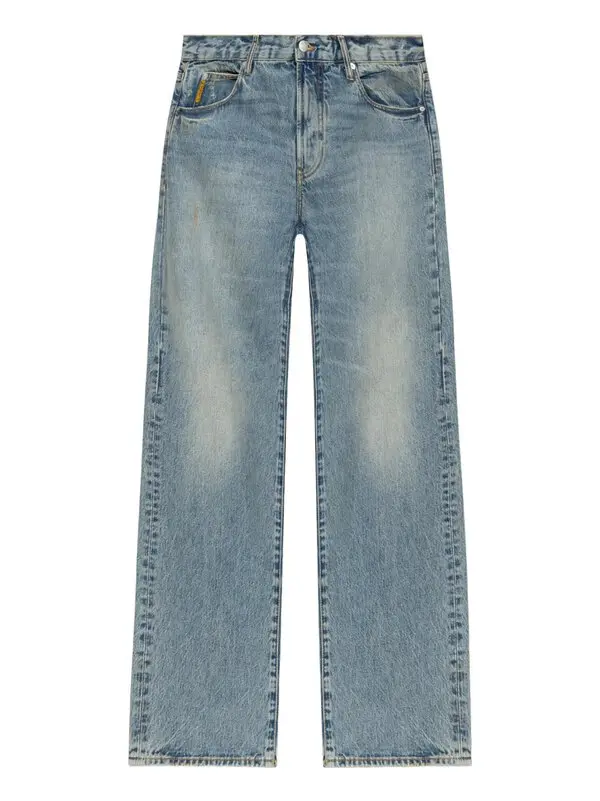 Emporio Armani Vintage Effect Straight Leg Jeans - Blue