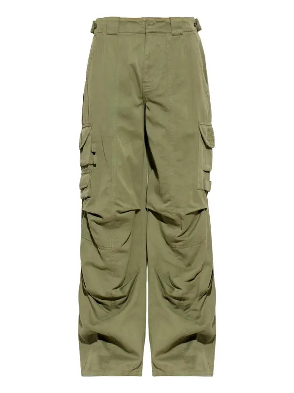 Balmain Wide Leg Cargo Trousers - Green