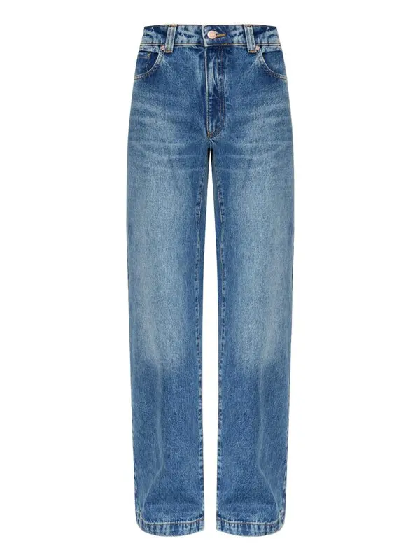 Emporio Armani Wide Leg Jeans With Distressed Finish - Blue