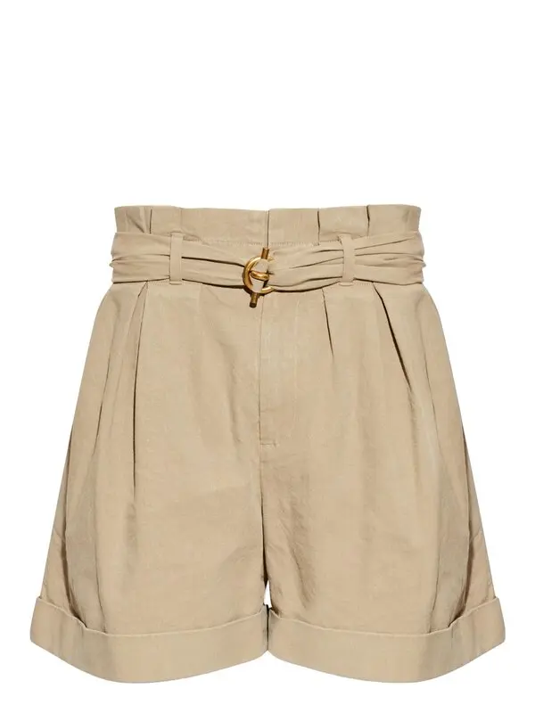 Balmain Shorts With Belt - Beige