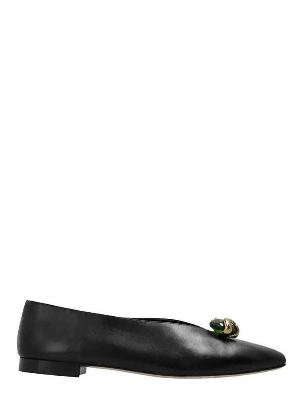 JIMMY CHOO Margot Ballet Flats With Embellishment - Black