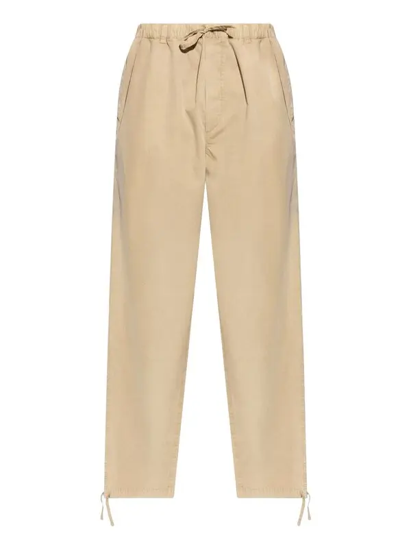 FERRAGAMO Loose-fit Cotton Trousers - Beige