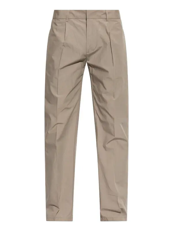 Emporio Armani Cotton Trousers With Tapered Legs - Grey