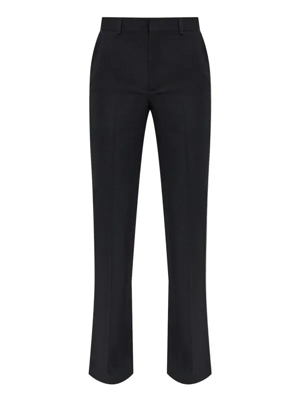 Balmain Wool Pleated Trousers - Black
