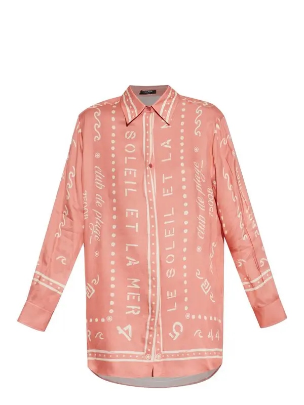 Balmain Printed Viscose Shirt - Pink