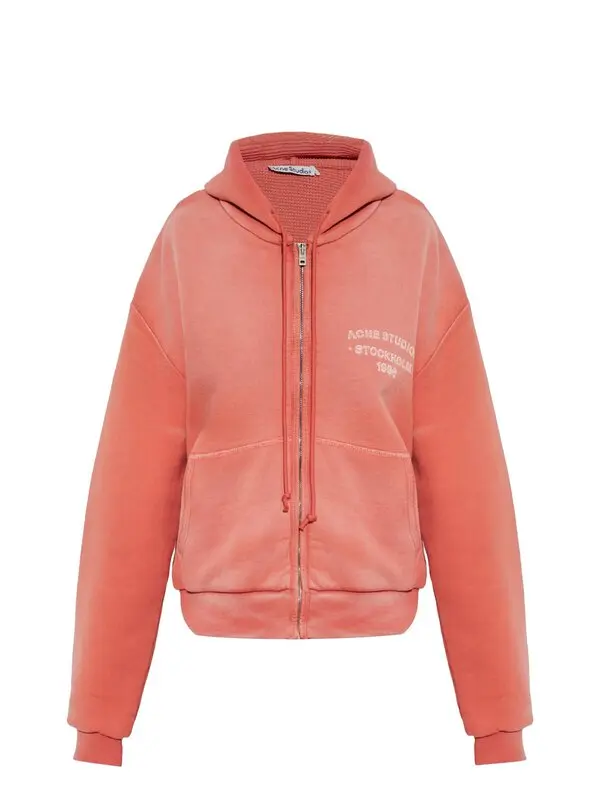 Acne Studios Full-zip Hooded Sweatshirt - Red