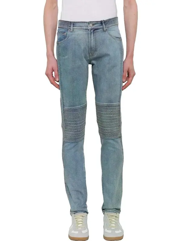 Kenzo Ribbed-panel Slim-fit Jeans - Blue