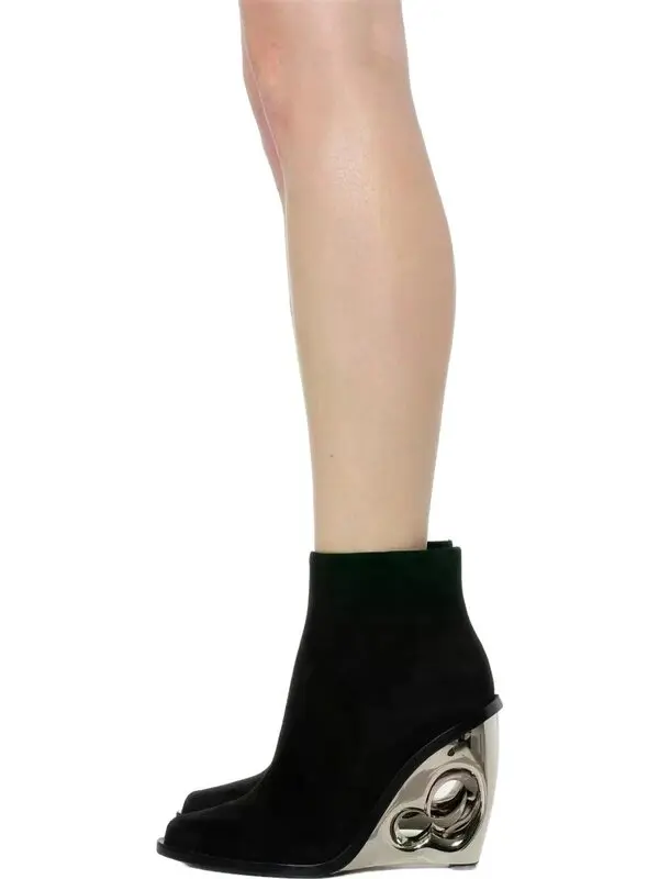 Alexander McQueen Sculptural Heel Ankle Boots - Black