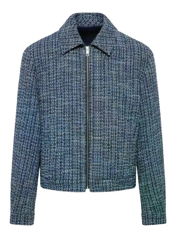 WOOYOUNGMI Tweed Zip-up Jacket - Blue