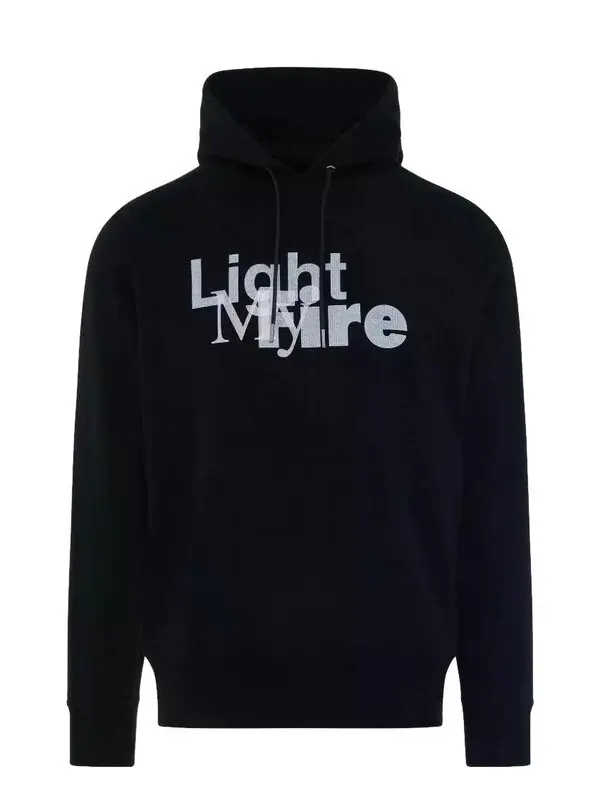 Sacai Graphic-print Drawstring Hoodie - Black