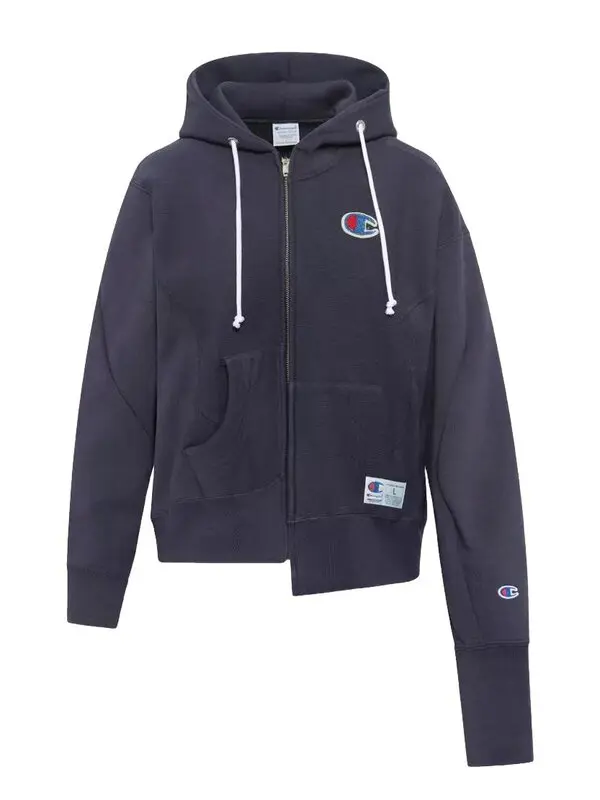 Undercover X Champion Asymmetric Zip-up Hoodie - Blue