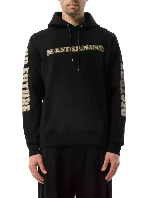 MASTERMIND WORLD Logo Print Drawstring Hoodie - Black