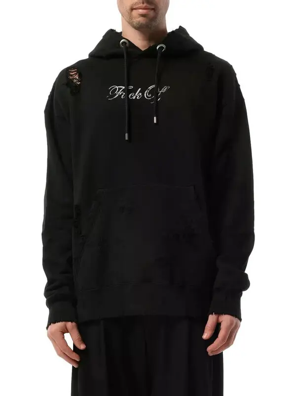 MASTERMIND WORLD Distressed Logo Hoodie - Black