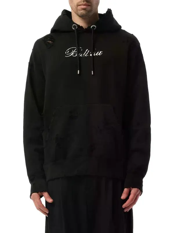 MASTERMIND WORLD Distressed Logo-print Hoodie - Black