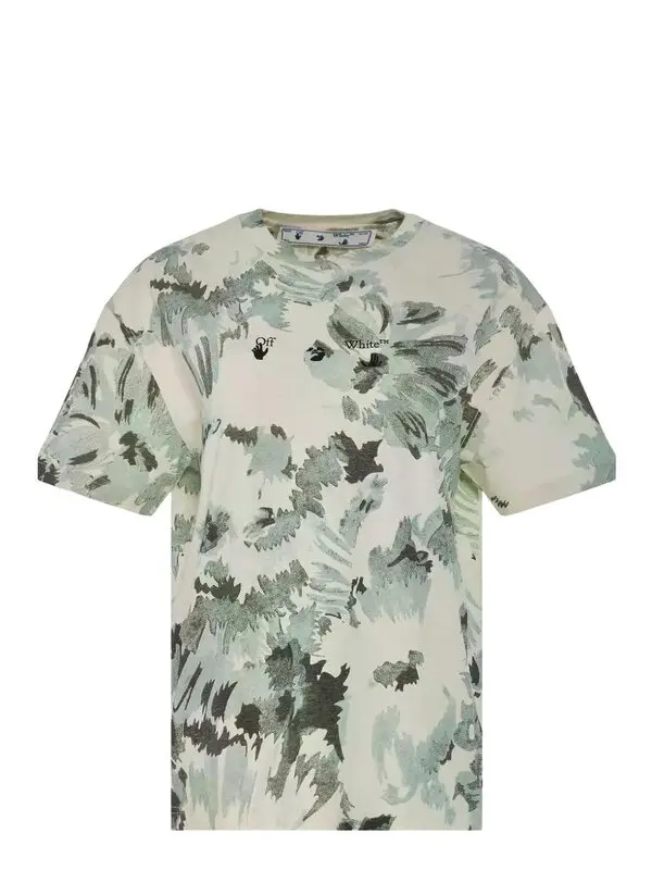 Off-White Floral-print Logo T-shirt - Neutrals