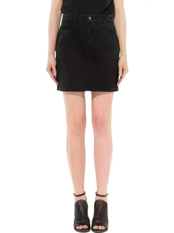 Givenchy A-line Denim Mini Skirt - Black