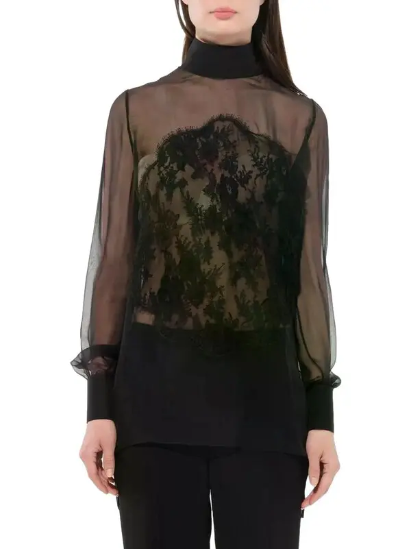 Givenchy Podium Lace-panel Blouse - Black