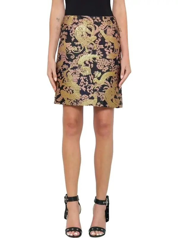 LANVIN Animal-pattern Jacquard Mini Skirt - Gold