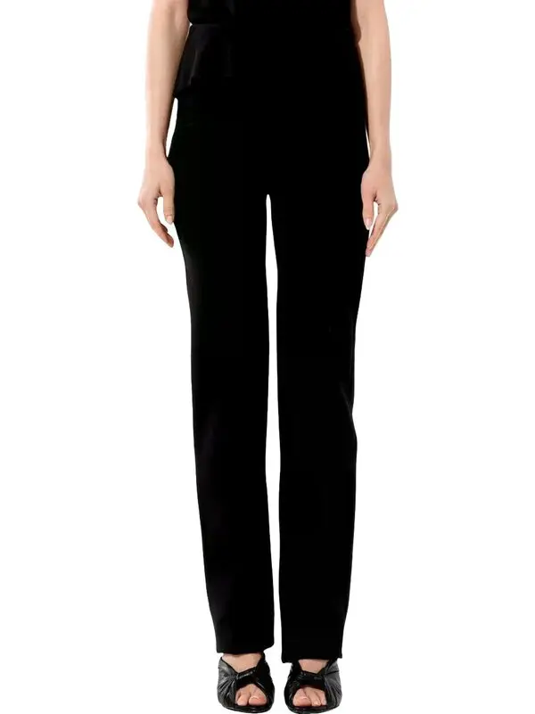 Balenciaga Peplum-waist Straight-leg Trousers - Black