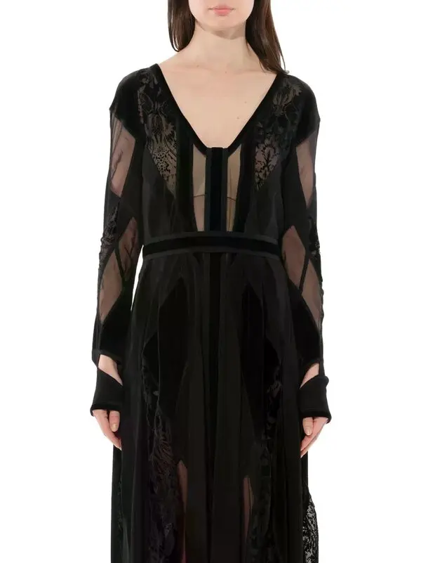 Givenchy Podium Panelled Lace-trim Dress - Black