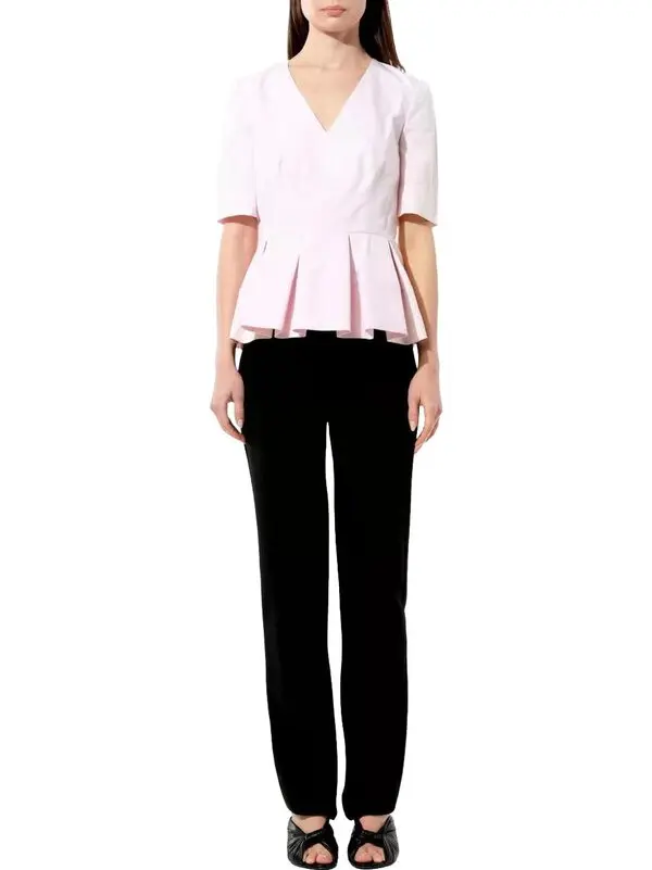 Balenciaga Pleated Peplum-hem Blouse - Pink