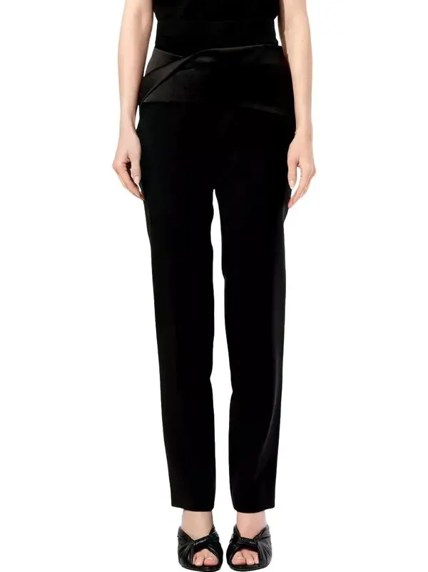 Balenciaga Satin-trimmed Tailored Trousers - Black
