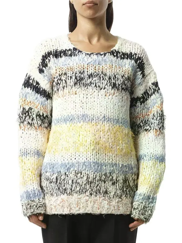 Chloé Striped Chunky-knit Sweater - Neutrals