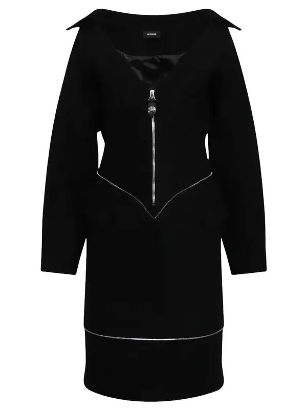 We11Done Off-shoulder Zip-fastening Dress - Black