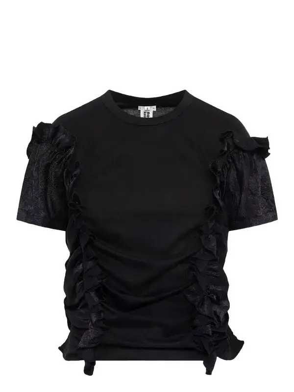 Noir Kei Ninomiya Ruffled Crewneck T-shirt - Black