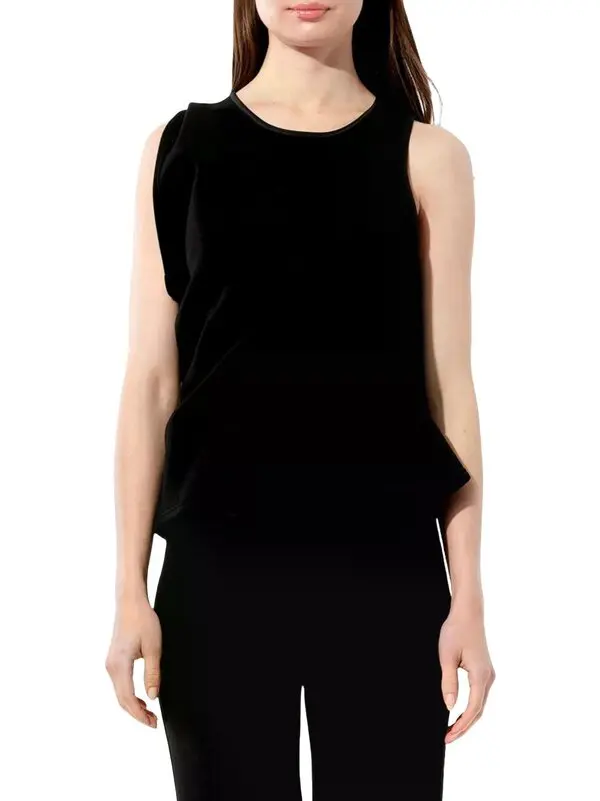 Balenciaga Draped Sleeveless Top - Black