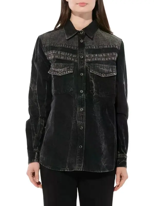 Givenchy Acid Wash Chest Pocket Shirt - Black