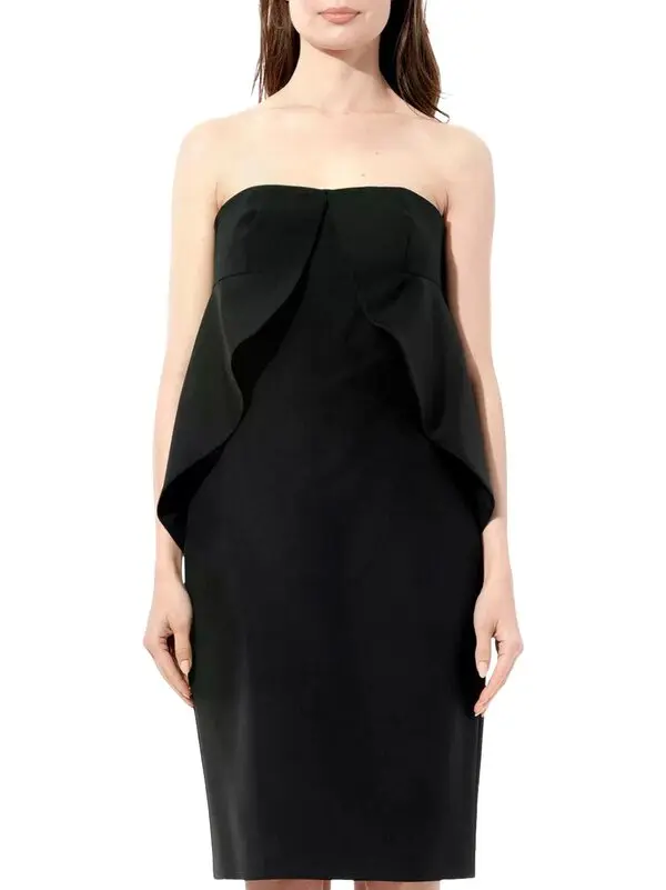 Balenciaga Swan Strapless Ruffled Dress - Black