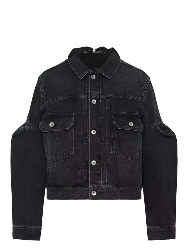 Sacai Puff-sleeve Denim Jacket - Black