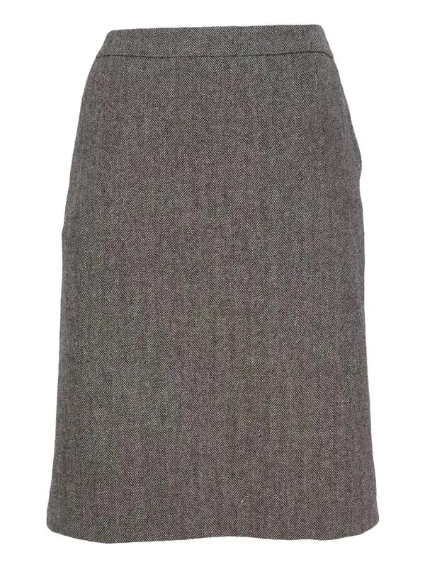 Hermès Belted Herringbone Skirt - Grey