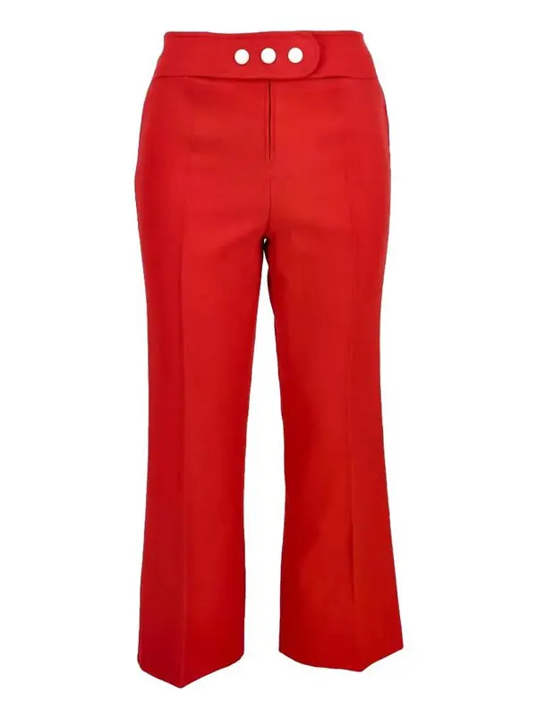 COURREGES Cropped Trousers With Button Detail - Red