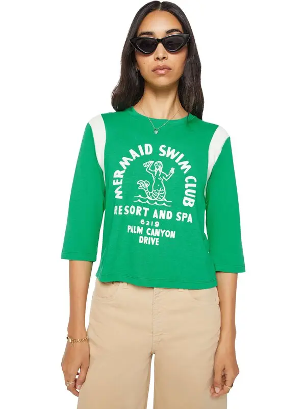 MOTHER The Better Half Insert Mermaid Swim Club T-shirt - Green