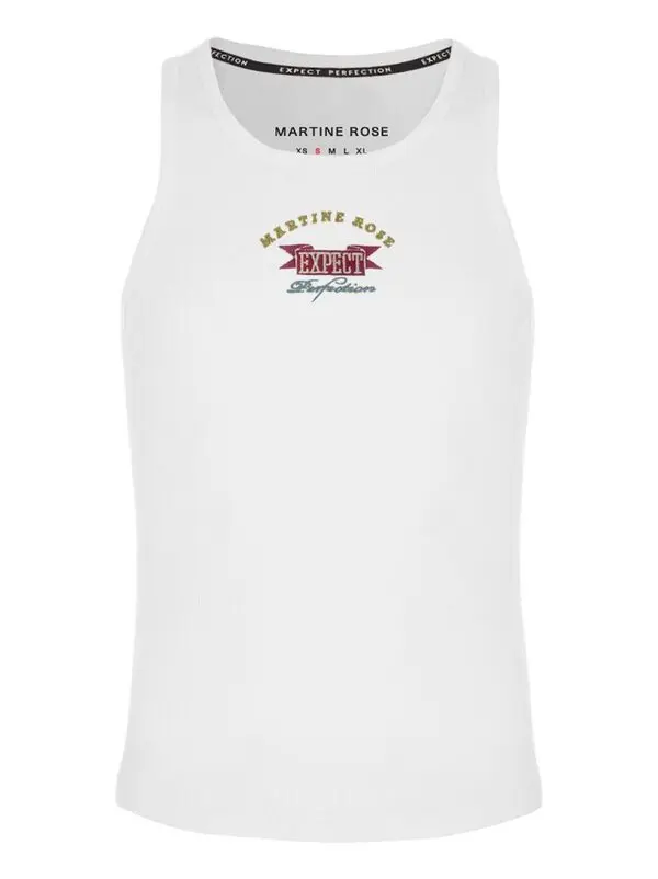 Martine Rose Embroidered Ribbed Tank Top - White