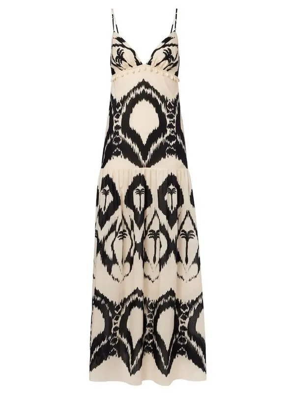 Johanna Ortiz Printed Cotton Poplin Maxi Dress - White