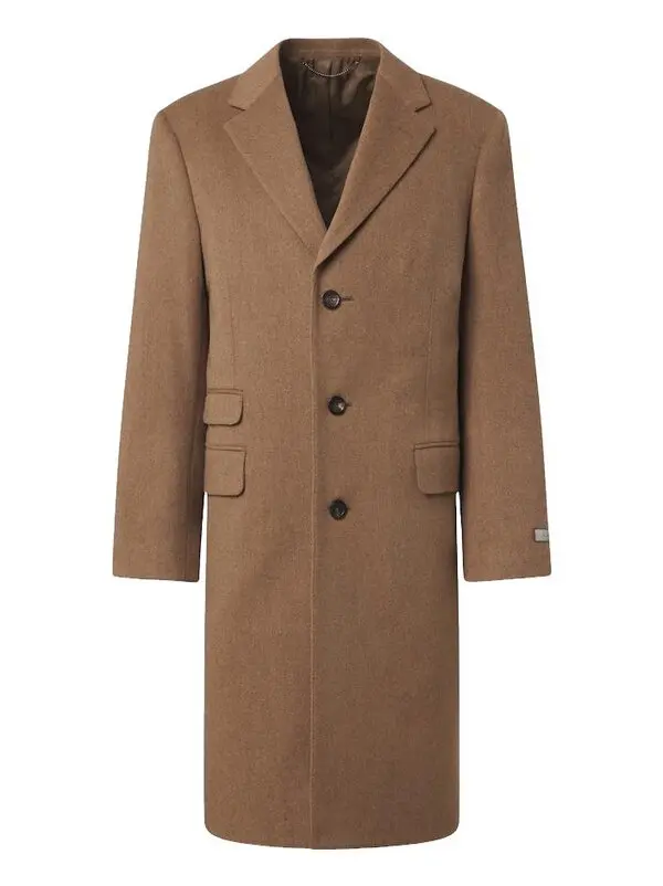 Canali Single-breasted Wool Coat - Beige