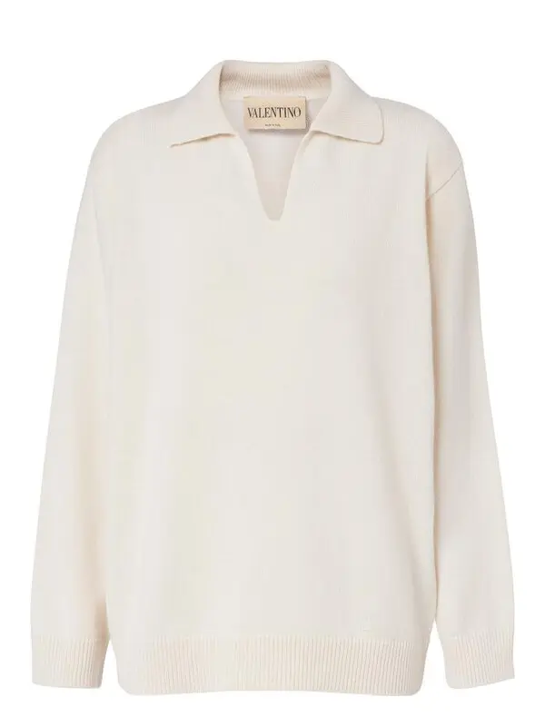 Valentino Garavani Cashmere Polo Sweater - White