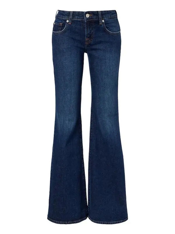 7 For All Mankind Low-rise Flared Jeans - Blue