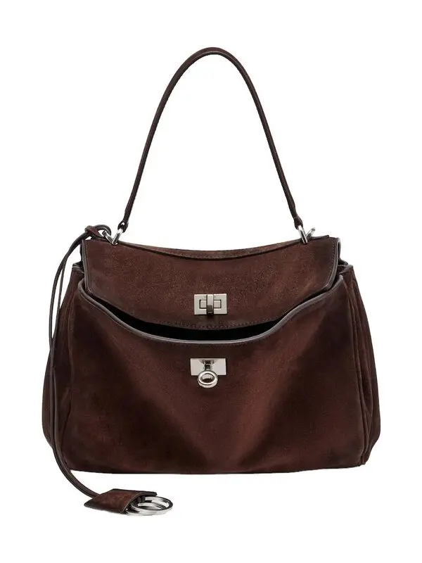 Balenciaga Rodeo Small Suede Shoulder Bag - Brown