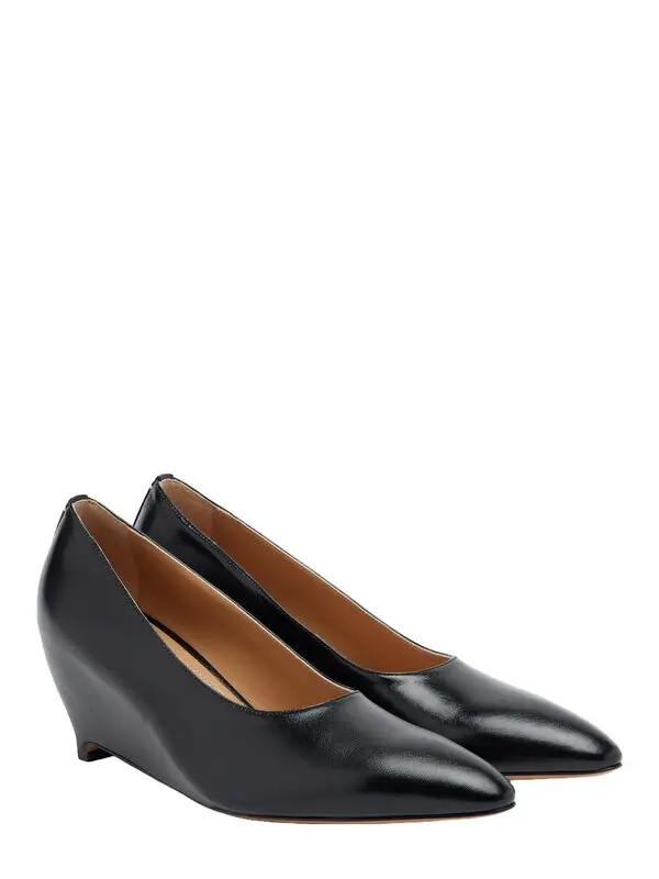 MAISON MARGIELA Leather Wedge Pumps - Black