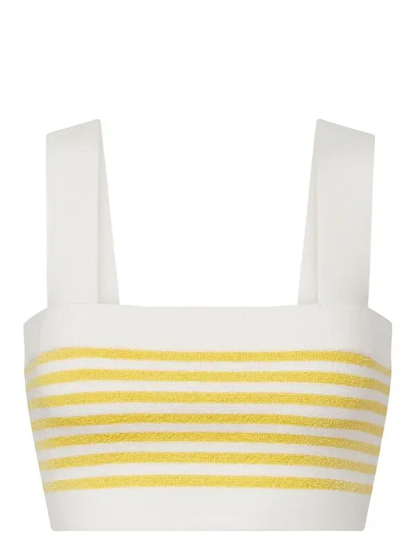 Posse Ari Striped Crop Top - Yellow