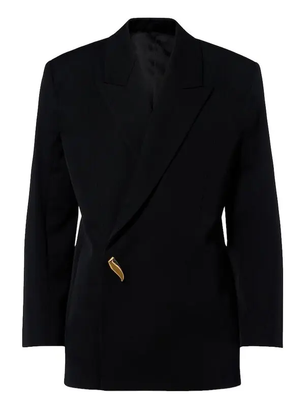 Bottega Veneta Double-breasted Wool Blazer - Black