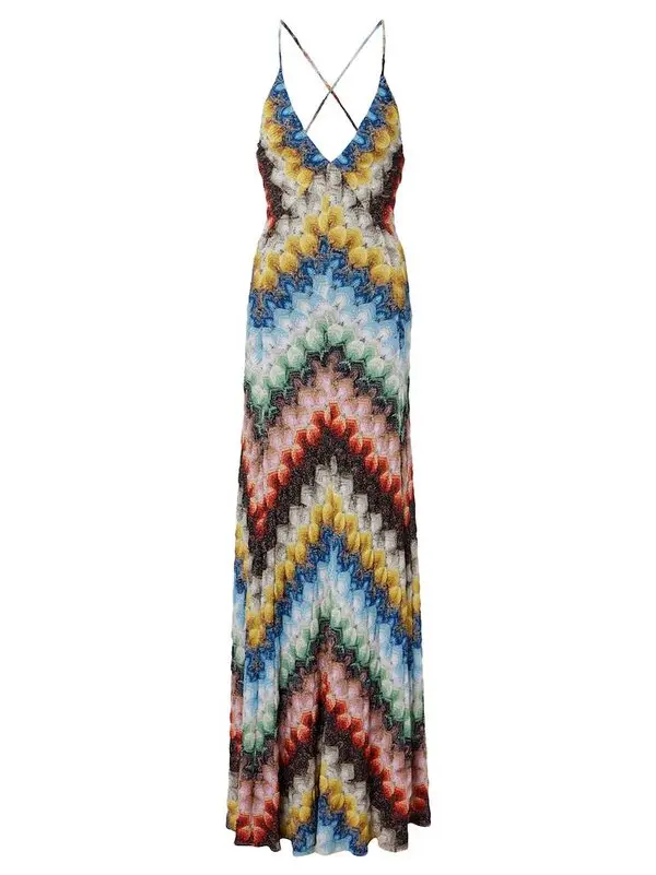 Missoni Zigzag Open-back Lamé Gown - Multicoloured